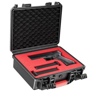 kinghardcase tactical hard gun case diy water & shock proof with foam tsa approved waterproof hard case for pistol accessories 11.4 * 9.4 * 4.5in1