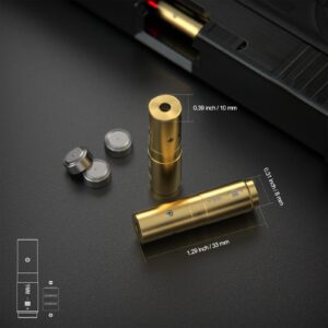 Feyachi Bore Sight 9mm Red Dot Laser Zeroing Bore Sighter Pistol Laser Boresighter with 3 Sets of Batteries