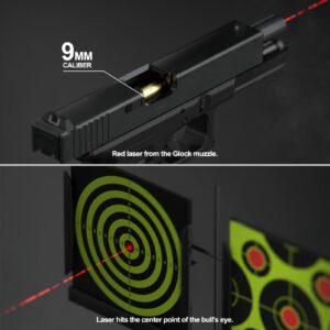 Feyachi Bore Sight 9mm Red Dot Laser Zeroing Bore Sighter Pistol Laser Boresighter with 3 Sets of Batteries