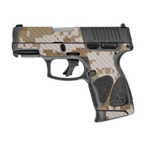 mightyskins carbon fiber skin compatible with taurus g3c 9mm luger - desert camo | protective, durable textured carbon fiber finish | easy to apply, remove, and change styles | made in the usa