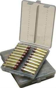 mtm 18 rounds 9mm cal case-gard ammo wallet (clear smoke)