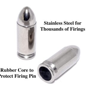 Steelworx 9mm Stainless Steel Snap Caps/Dry Fire Training Rounds (10x Silver)