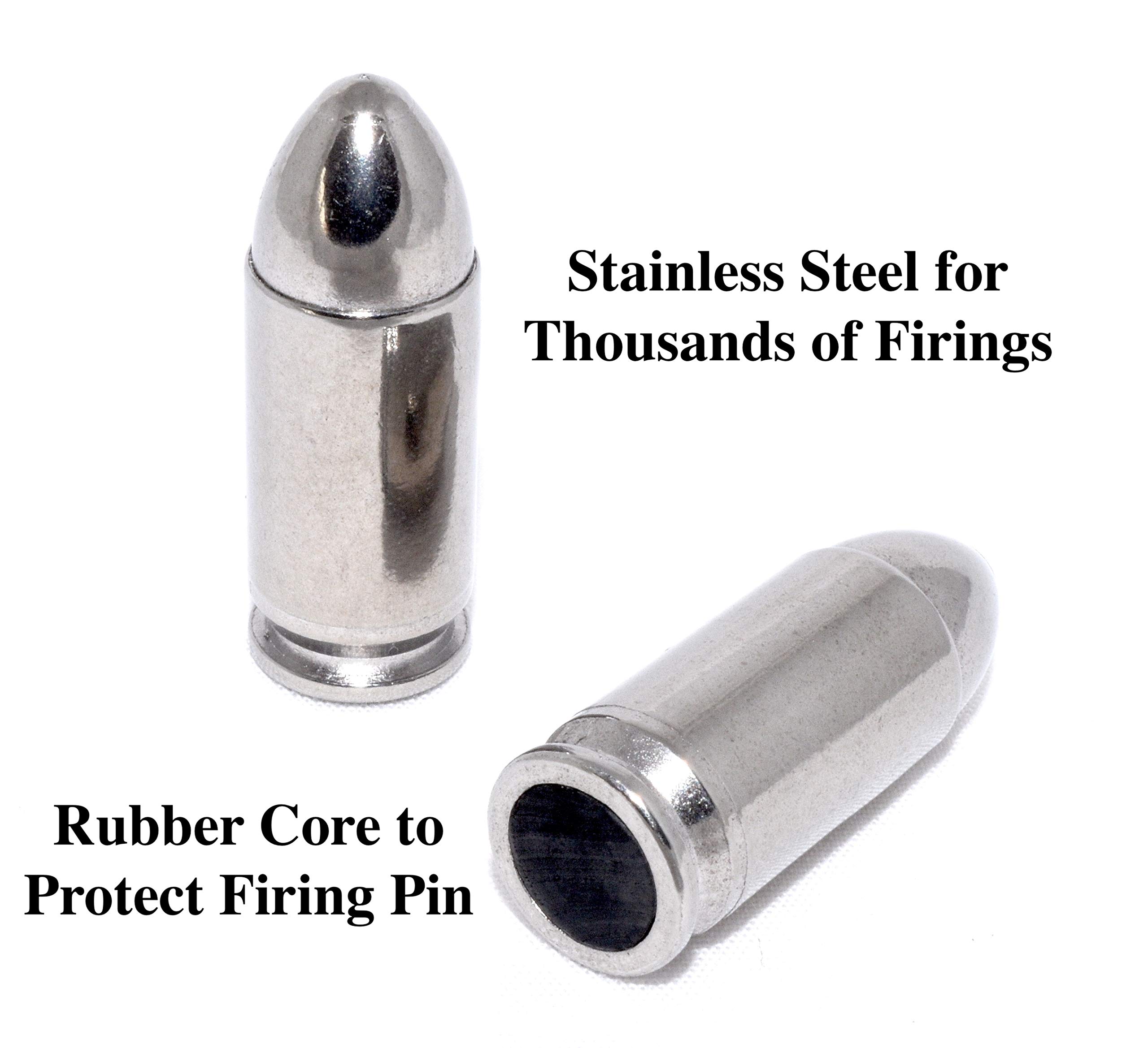 Steelworx 9mm Stainless Steel Snap Caps/Dry Fire Training Rounds (10x Silver)