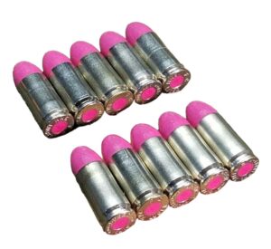 all american training rounds 9mm 124gr dummy training snap caps (nickel and pink - set of 10)