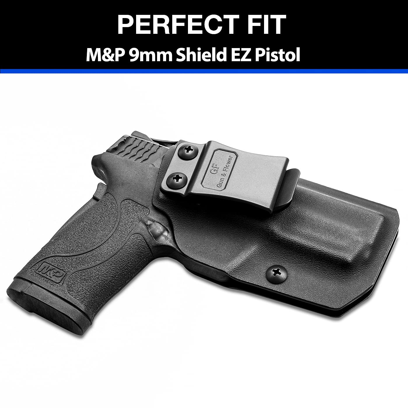 M&P Shield 9mm EZ Holster, IWB KYDEX Holster Fit: S&W MP Shield 9mm EZ Pistol Only, Inside Waistband Holster Concealed Carry for Men Women, Adjustable Cant & Retention