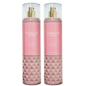 bath and body works champagne toast fine fragrance mist - new looks 2022 - pack of 2 (full size mist 8fl oz / 236 ml)