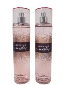 (set of 2) - bath & body works fragrance mist, a thousand wishes. 8fl oz/ 236ml each