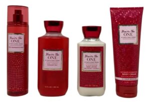 bath & body works you're the one - deluxe gift set - body lotion - body cream - fine fragrance mist and shower gel - full size