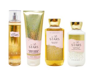 bath & body works in the stars deluxe gift set - fragrance mist - body cream - shower gel - body lotion - full size