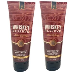 Bath & Body Works Men's Whiskey Reserve Ultra Shea Cream 8 Oz 2 Pack - Ultimate Hydration, 16 Ounce