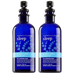 bath & body works aromatherapy sleep lavender vanilla pillow mist, 5.3 fl oz, 2-pack (packaging may vary)