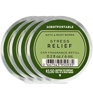 bath and body works 4 pack scentportable fragrance refill stress relief eucalyptus spearmint. 0.2 oz each.