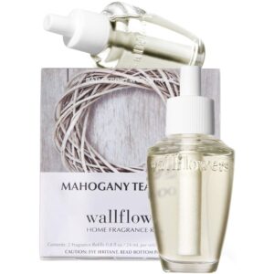 bath & body works mahogany teakwood wallflowers home fragrance refills, 2-pack (1.6 fl oz total)