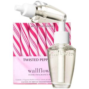 bath and body works new look! twisted peppermint wallflowers 2-pack refills