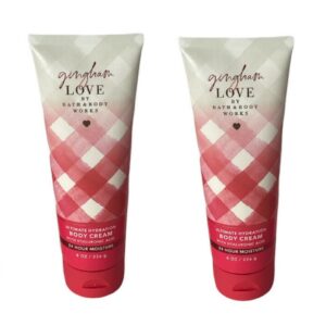 bath and body works gingham love body cream ultimate hydration gift set for women 2 pack 8 oz. (gingham love)