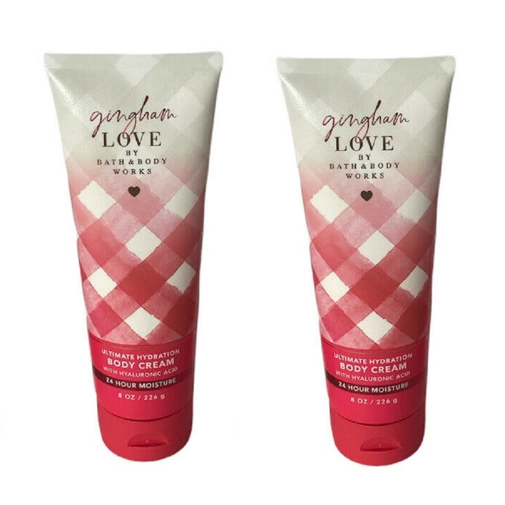 Bath and Body Works Gingham Love Body Cream Ultimate Hydration Gift Set For Women 2 Pack 8 Oz. (Gingham Love)