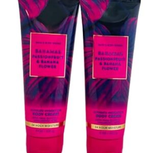 Bath & Body Works Body Cream Bahamas Passionfruit and Banana Flower 8oz (2 pack) Packaging Design Varies