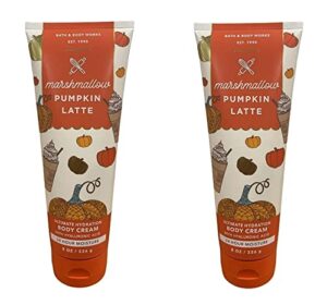 bath and body works marshmallow pumpkin latte 2 pack ultra shea body cream 8 oz. (marshmallow pumpkin latte)