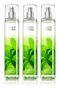 lot of 3 bath & body works white citrus 8.0 oz fine fragrance mist