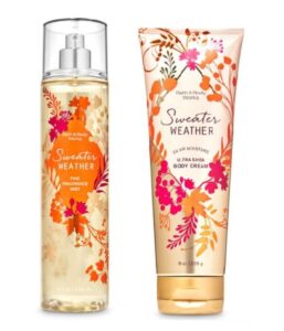 sweater weather - ultra shea body cream and fine fragrance mist - fall 2020 - bath and body works