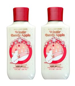 bath and body works winter candy apple super smooth body lotion 8 oz -2 pack (winter candy apple)