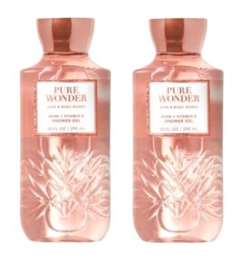 bath and body works pure wonder shower gel 10 oz 2 pack (pure wonder)