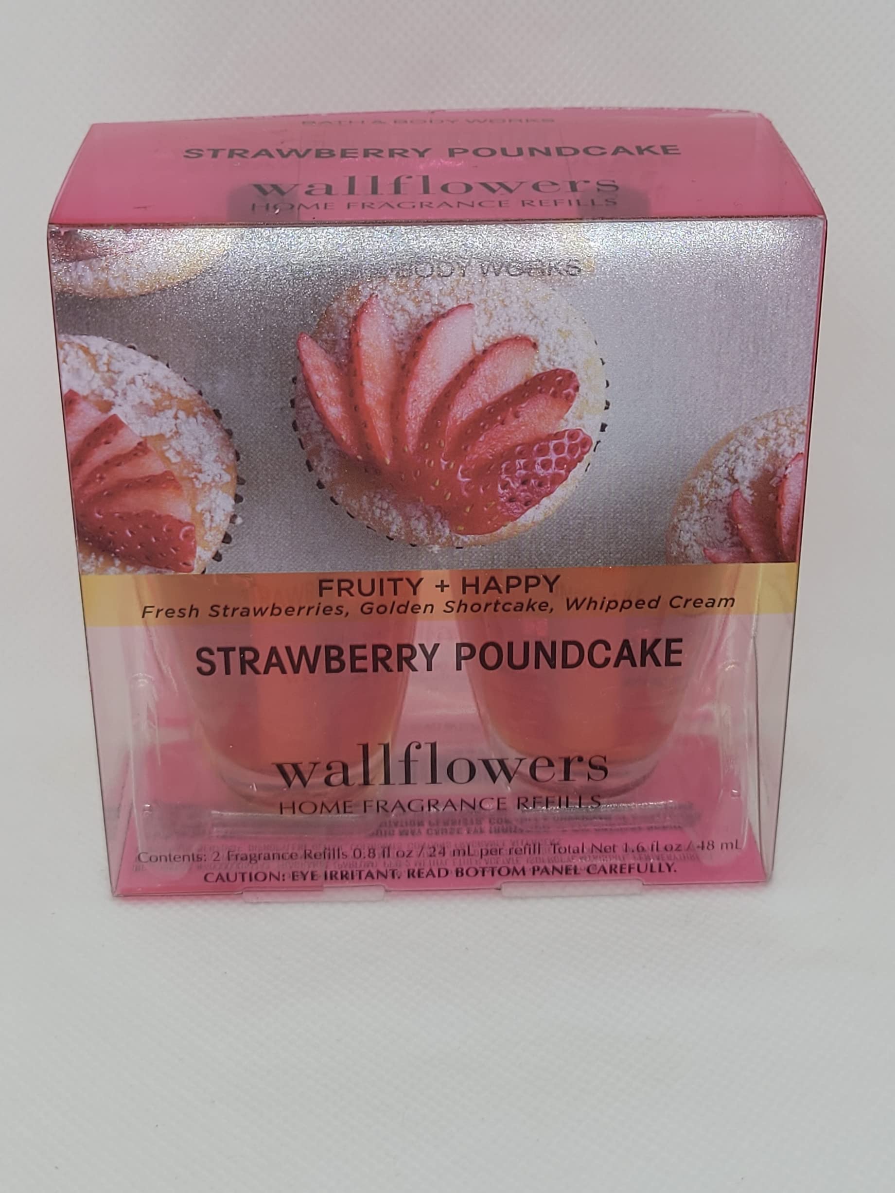 Bath & Body Works Strawberry Pound Cake Wallflowers Home Fragrance Refills, 2-Pack (1.6 fl oz total) (Strawberry Pound Cake)