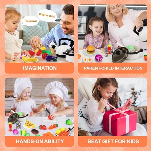 STEAM Life Kids Play Kitchen Accessories, Play Food Sets for Kids Kitchen, Kids Pots and Pans Set, Kitchen Toys, Toy Kitchen Accessories, Toy Kitchen Sets, Kids Kitchen Accessories, Cooking Set Kids