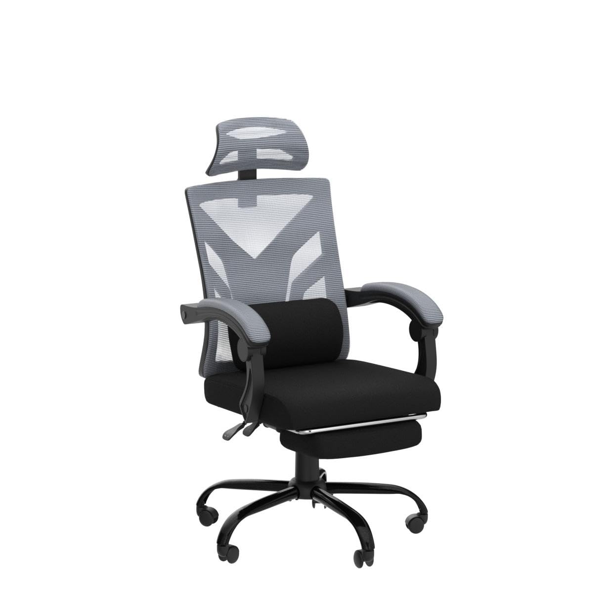 Reclining Office Chair with Foot Rest, Mesh Office Chair, Ergonomic Office Chair with footrest, Computer Desk Chair with Lumbar Support Pillow, 280lb Capacity