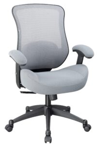 longboss office chair ergonomic desk chair mesh computer chair height adjusting arm waist support function -grey