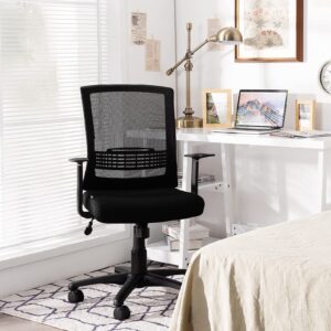 Giantex Ergonomic Mesh Executive Office Chair with Adjustable Lumbar Support, Swivel Managerial Chair with Rocking Function, High-Back Computer Chair, Home Office Desk Chair