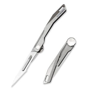 titaner titanium edc folding small pocket scalpel knife,utility knife,craft exacto knife blades suitable for pedicure, fishing, skinning, fine cutting - 2 inch scalpel keychain knives