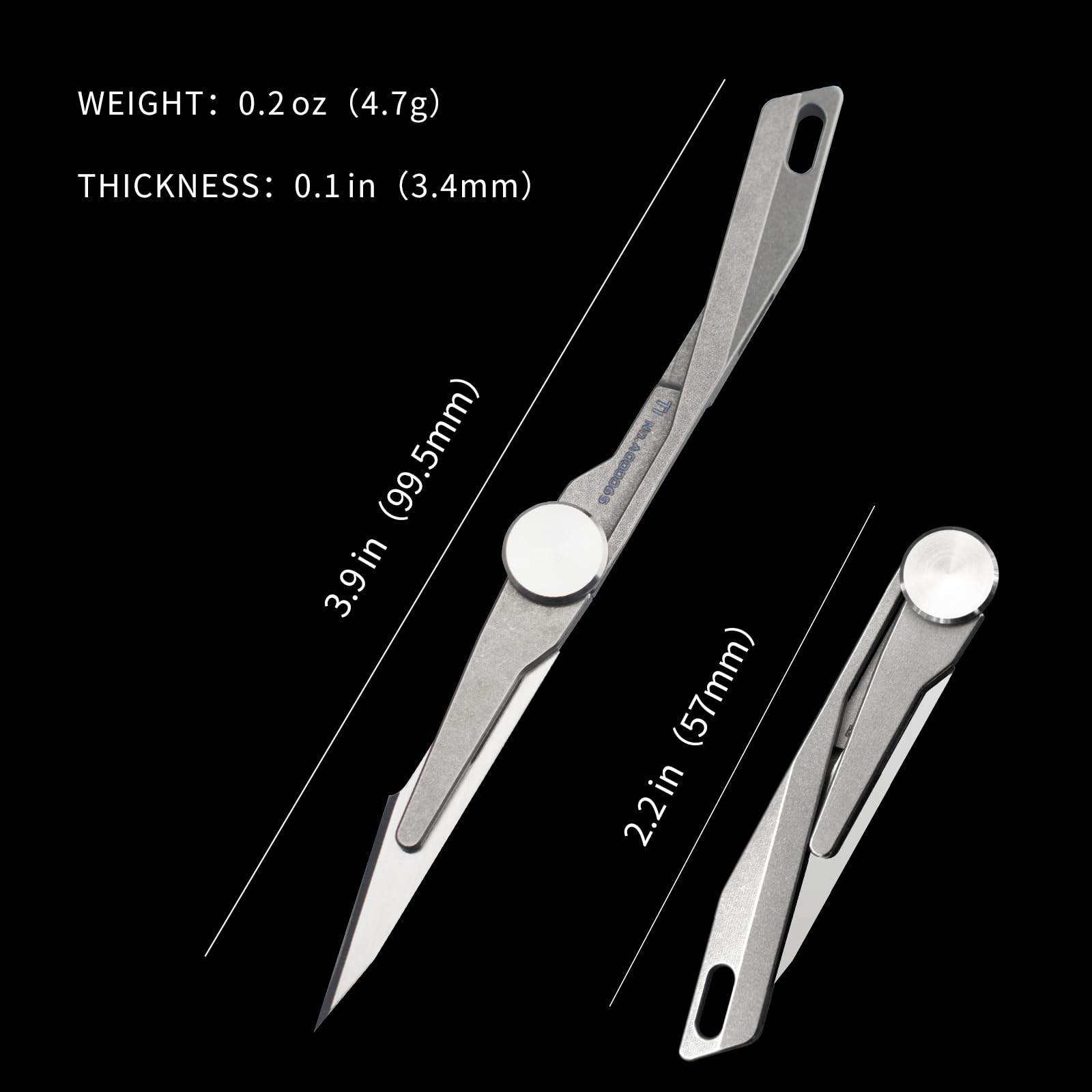 TITANER Titanium EDC Folding Small Pocket Scalpel Knife,Utility Knife,Craft Exacto Knife Blades Suitable for Pedicure, Fishing, Skinning, Fine Cutting - 2 Inch Scalpel Keychain Knives