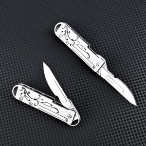 SZHOWORLD Folding Scalpel Knife, Pocket Knife for Men, Small Keychain Knife, Slim Folding Razor Knives with 10pcs #24 Replaceable Blades, EDC Utility knife, Surgical Knives for Outdoor Skinning