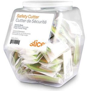 slice micro safety cutter | safe ceramic box cutter lasting 11x longer than metal | keychain box opener | 48 pack