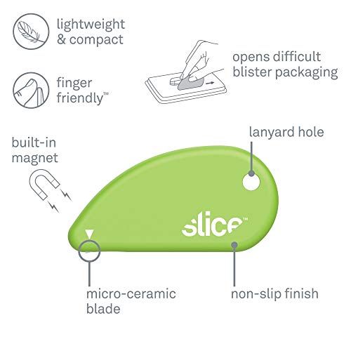 Slice Micro Safety Cutter | Safe Ceramic Box Cutter Lasting 11x Longer than Metal | Keychain Box Opener | 48 Pack