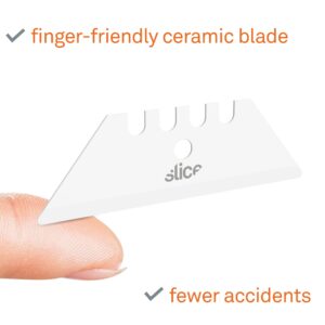 Slice 10524 Ceramic Utility Blades (Rounded-Tip), Finger-Friendly, Safe to Touch, Strong, Durable, Last 11 Times Longer Than Metal, Multiple Tool Compatibility (2 Blades)