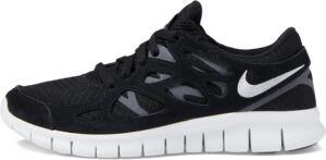 nike women's free run 2, black white dark grey 001, 8.5