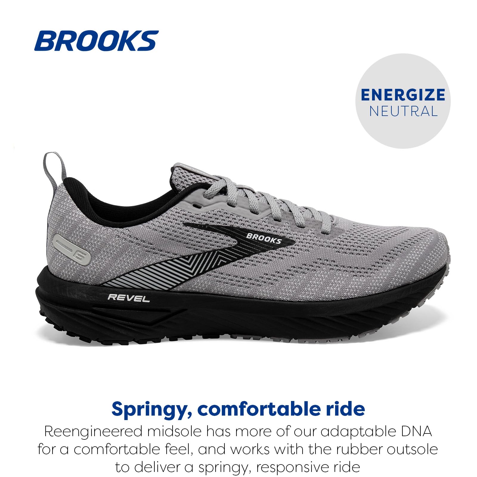 Brooks Men’s Revel 6 Neutral Running Shoe - Alloy/Primer Grey/Oyster - 11.5 Medium