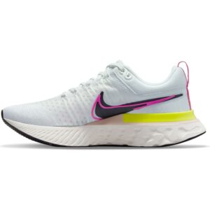 nike react infinity run flyknit 2 womens casual running shoe ct2423-600 (8, white/black/sail/pink blast, numeric_8)