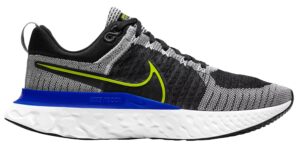 nike mens react infinity run flyknit 2 (white/cyber-black-racer blue) size 11.5