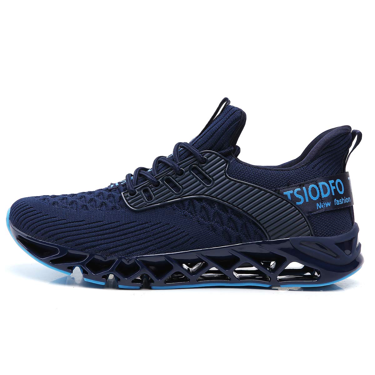 Men's Running Shoes Breathable Mesh Soft Sole Walking Sneakers Casual Silp-On Trail Runners Fashion Sneakers Size 11 Blue