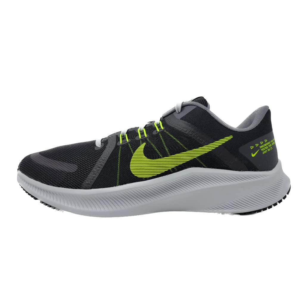 Nike Men's Quest 4 Platform Running Shoes, Black/Volt-Dk Smoke Grey, 8.5 M US