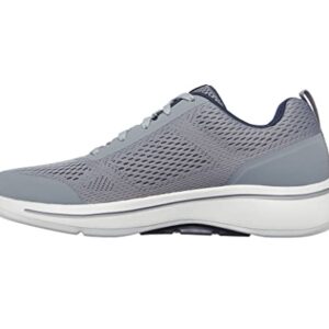 Skechers Men's Gowalk Arch Fit-Athletic Workout Walking Shoe with Air Cooled Foam Sneaker, Grey/Navy, 12