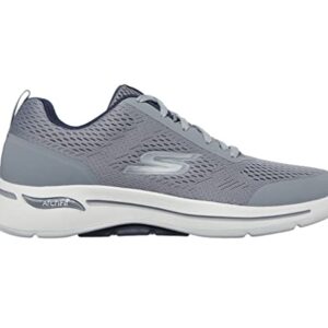 Skechers Men's Gowalk Arch Fit-Athletic Workout Walking Shoe with Air Cooled Foam Sneaker, Grey/Navy, 12