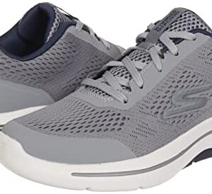 Skechers Men's Gowalk Arch Fit-Athletic Workout Walking Shoe with Air Cooled Foam Sneaker, Grey/Navy, 12