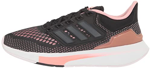 adidas Women's EQ21 Running Shoe, Core Black/Grey Six/Wonder Mauve, 8