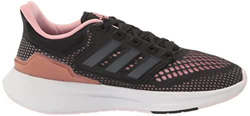 adidas Women's EQ21 Running Shoe, Core Black/Grey Six/Wonder Mauve, 8