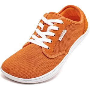 hobibear barefoot minimalist shoes womens mens | zero drop | wide width fashion sneaker orange,women 9/men 8