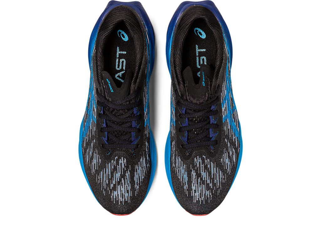 ASICS Men's NOVABLAST 3 Running Shoes, 12, BLACK/ISLAND BLUE